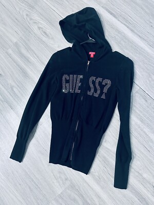 guess zip up cardigan Rhinestones!!! | eBay