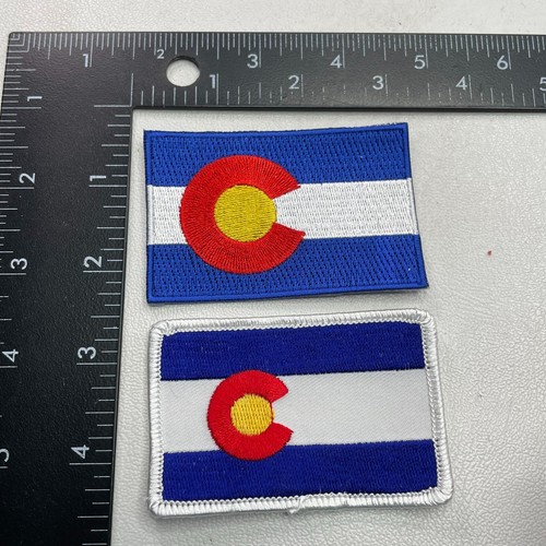 2 Patches SLIGHTLY DIFFERENT STYLES COLORADO STATE FLAG Patch Lot 30K9 ...