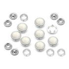 20 Sets 12Mm Pearl Snaps Fasteners Pearl-Like Prong Snap Button For ...