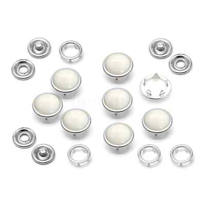 20 Sets 12Mm Pearl Snaps Fasteners Pearl-Like Prong Snap Button For ...