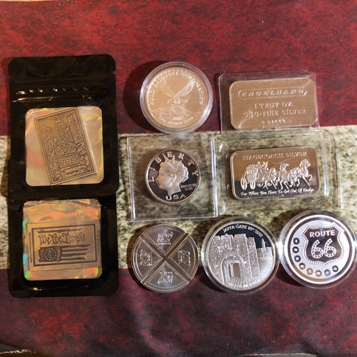 .999 Silver Bars & Rounds Lot Fractional & Divisible (7) oz Engelhard ...