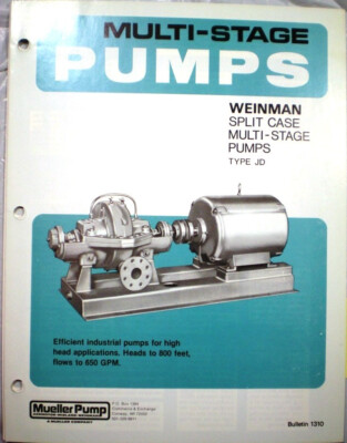 WEINMAN Multi-Stage Pumps Catalog Mueller Pump ASBESTOS Gaskets 1970's ...