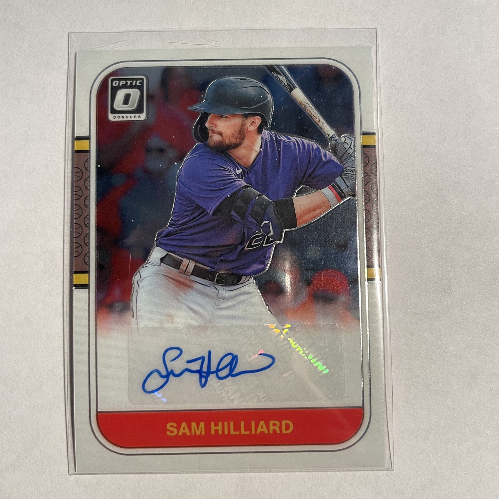 2021 Donruss Optic Retro 1987 Signatures Sam Hilliard #RS87-SH Rockies ...