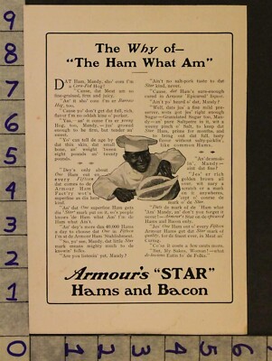 1906 FOOD DECOR KITCHEN ARMOUR HAM BACON PORK AD ZV33 | eBay
