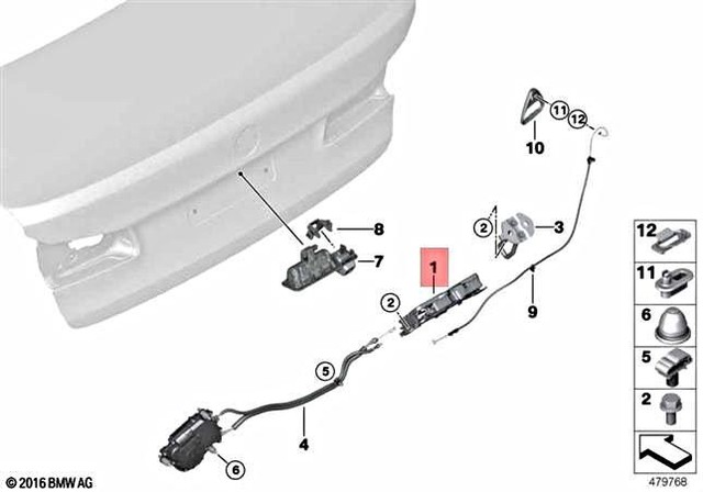 BMW 5 G30 Tailgate Boot Lid Lock 51247383283 2017 OEM for sale online ...