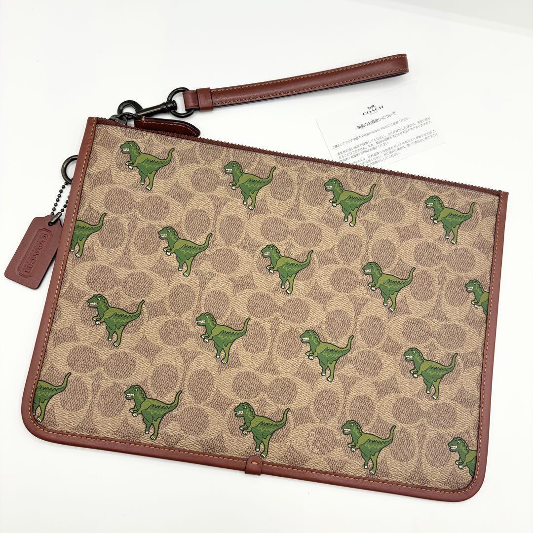 Coach Lexi Dinosaur Signature Canvas Charter Pouch 11… - Gem