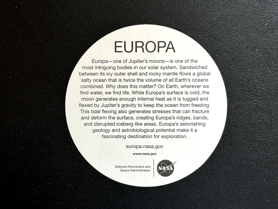 NASA: EUROPA Sticker - 4.25" diameter - NEW | eBay