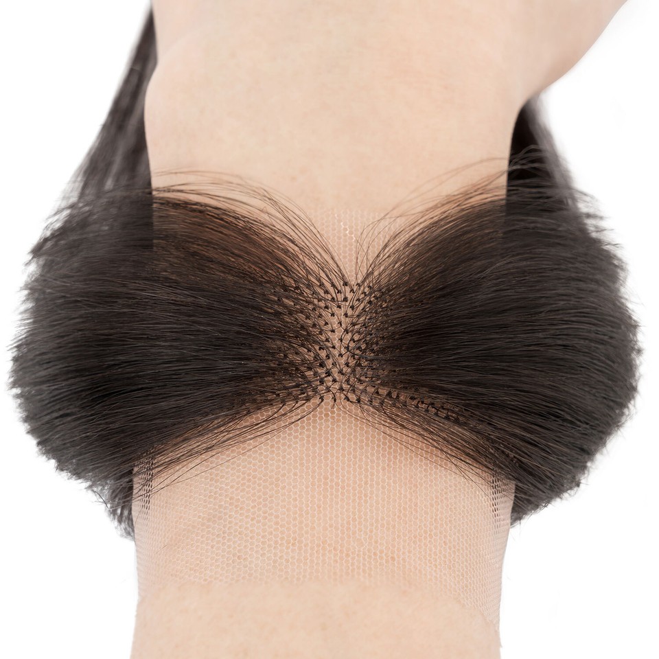 Middle Part Women Topper 100% REMY Human Hair Toupee Forehead Hairline ...