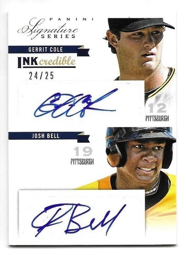Gerrit Cole Josh Bell 2012 PANINI INKCREDIBLE DUAL AUTOGRAPH CARD ...