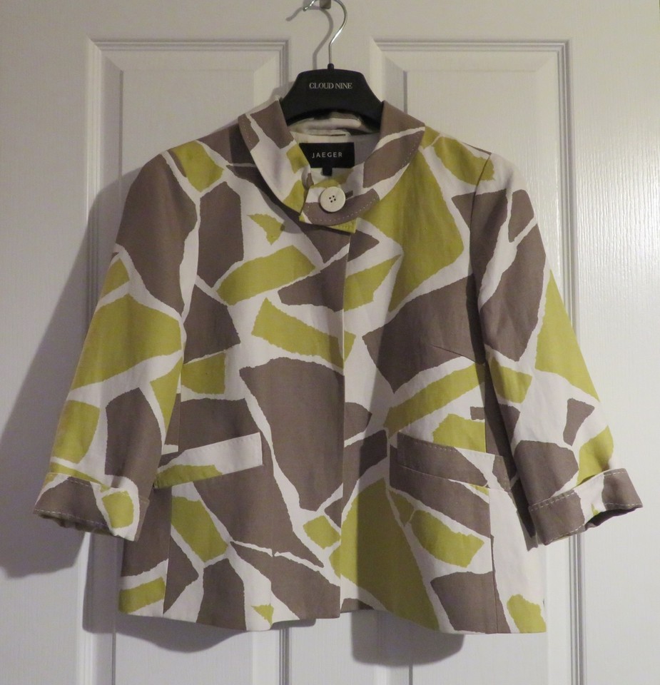 JAEGER 52% Linen 48% Silk Short Swing Jacket Size UK 10 Lined | eBay UK