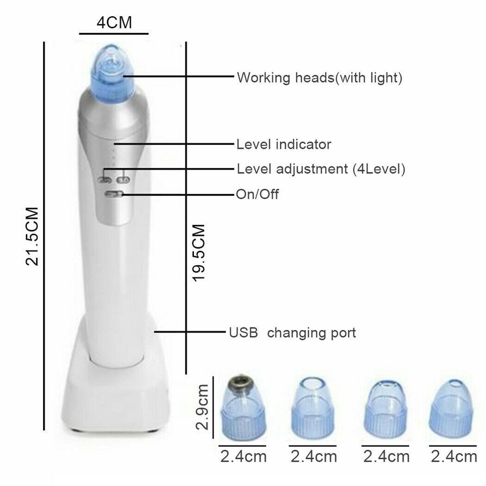 Comedo Vacuum Suction Pore Cleaner Electric Blackhead Remover Face ...