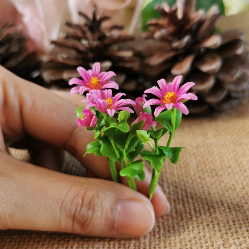 Dollhouse Miniature Gerbera Daisy Flower 3 Bunches Clay Handcraft ...