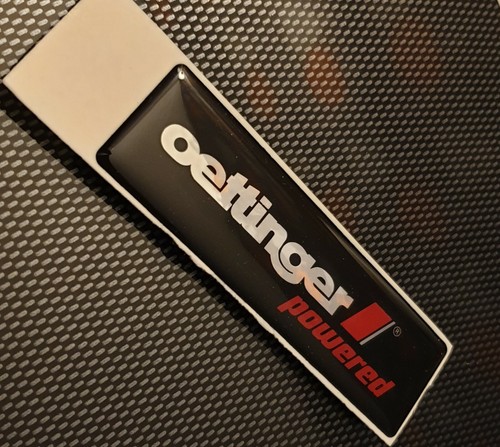 GENUINE OETTINGER POWERED GEL BADGE EMBLEM LOGO SILVER/BLACK/RED ...