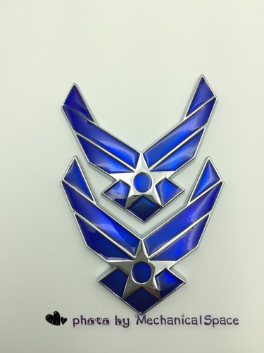 2X Auto Decor 3D Metal Blue AIR FORCE Logo Car Sticker Decal USAF Badge ...