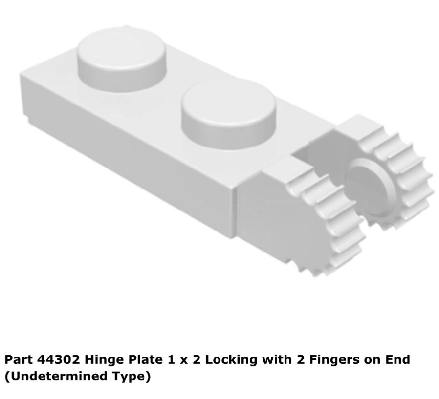 Lego 1x 44302 White Hinge Plate 1 x 2 Locking with 2 Fingers on End ...