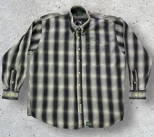 Baxter Brand Natural Mens Size XL Striped Flannel Button Down Shirt ...