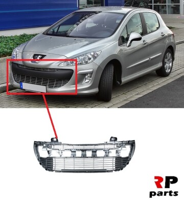 FOR PEUGEOT 308 2007 - 2011 NEW FRONT BUMPER CENTER GRILLE SILVER ...