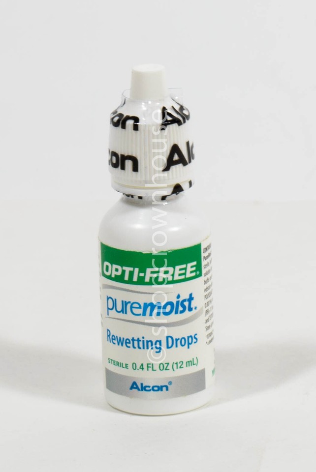 1 OPTI-FREE Pure Moist REWETTING DROPS Alcon .4oz moisturizes 12ml 02 ...