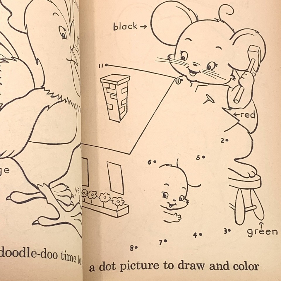 Vintage Coloring Book 1959 Merrill Good Time Paint Book Used 10 of 250 ...