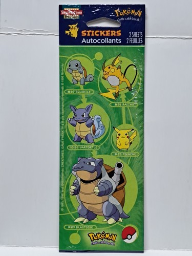 Vintage Pokemon Sticker Sheet StickerTime 2 Sheets Pikachu Raichu ...