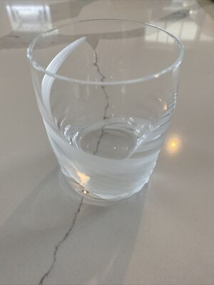 LENOX WIND SWEPT CRYSTAL~DOUBLE OLD FASHIONED DRINKING GLASS~FROSTED ...