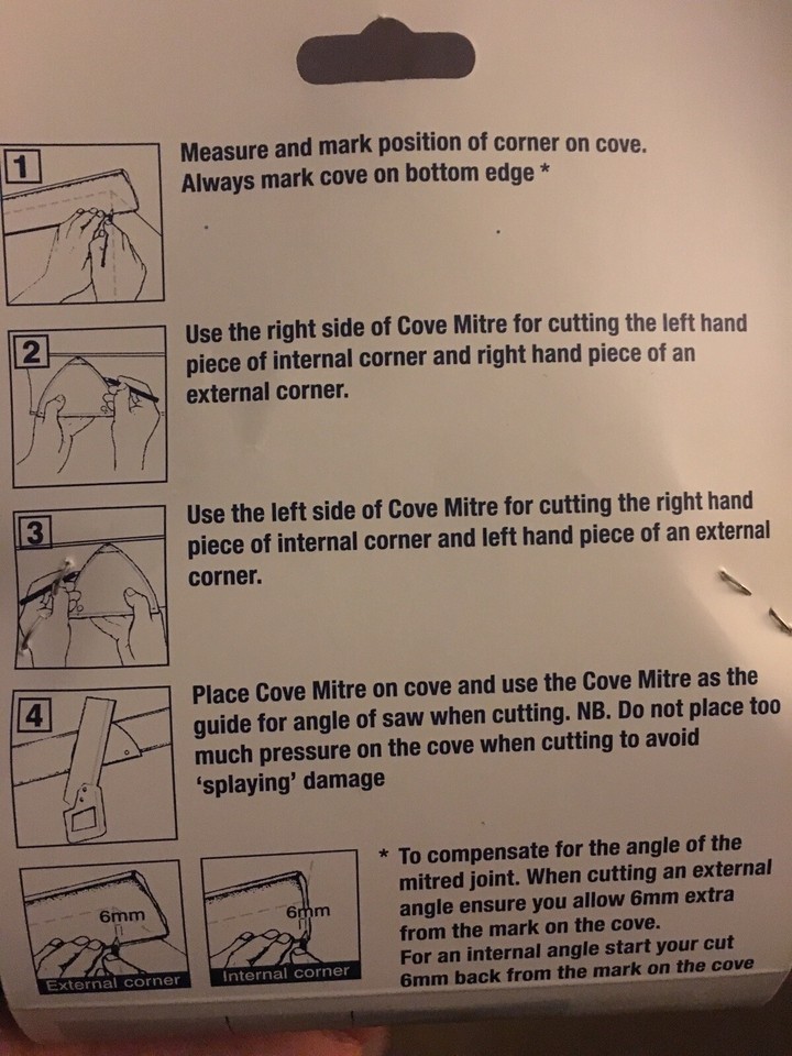 NEW Reusable Mitre Cove Cutting corner Tool For 90 mm plaster Coving UK ...