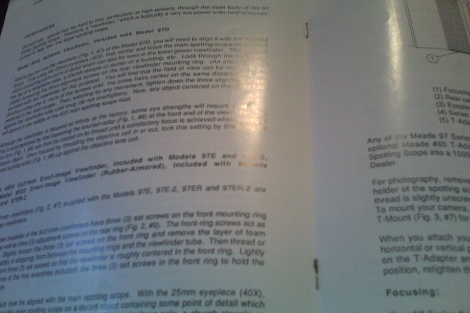 Meade - " Instruction Manual" for 97D Maksutov Spotting Scope" (Useful ...