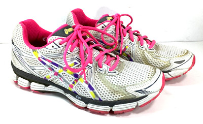 Asics Gel GT-2000 Gel Running Shoes White Pink Paint Splatter Women’s ...