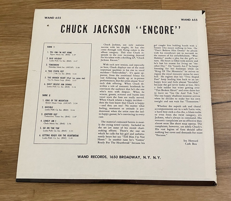CHUCK JACKSON Encore LP WAND EX CLEAN* RARE Funk Northern Soul R&B | eBay