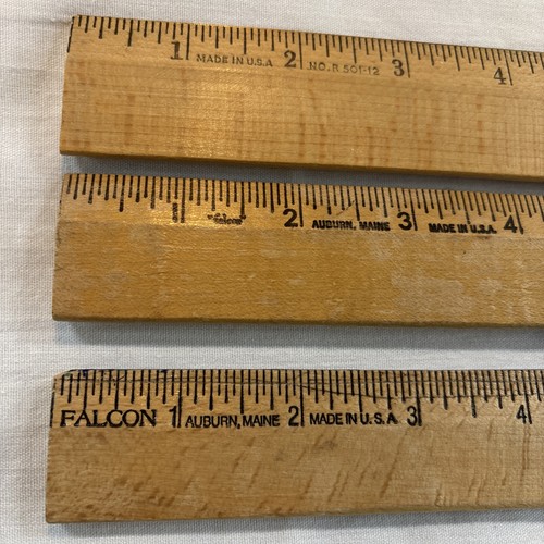LOT OF 3 VINTAGE WESTCOTT & FALCON WOODEN RULERS MADE USA See Pics ...
