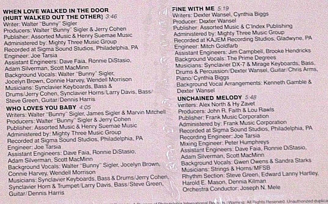 Lou Rawls Family Reunion 1987 Gamble & Huff EASY LISTENING JAZZ Sealed ...