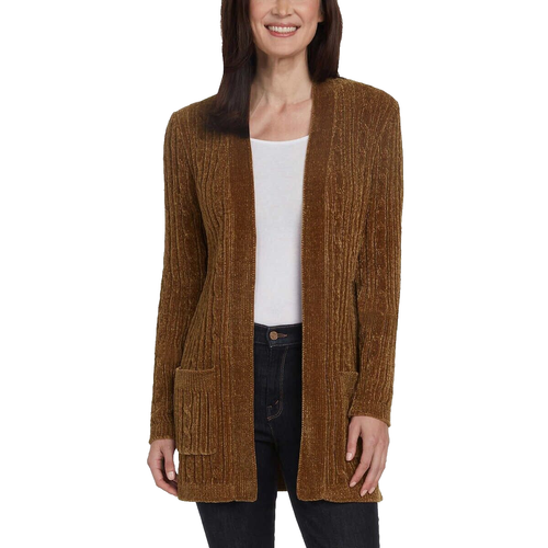 Matty M Ladies' Chenille Cardigan Color Brown (Tan Tobacco) Size XX ...