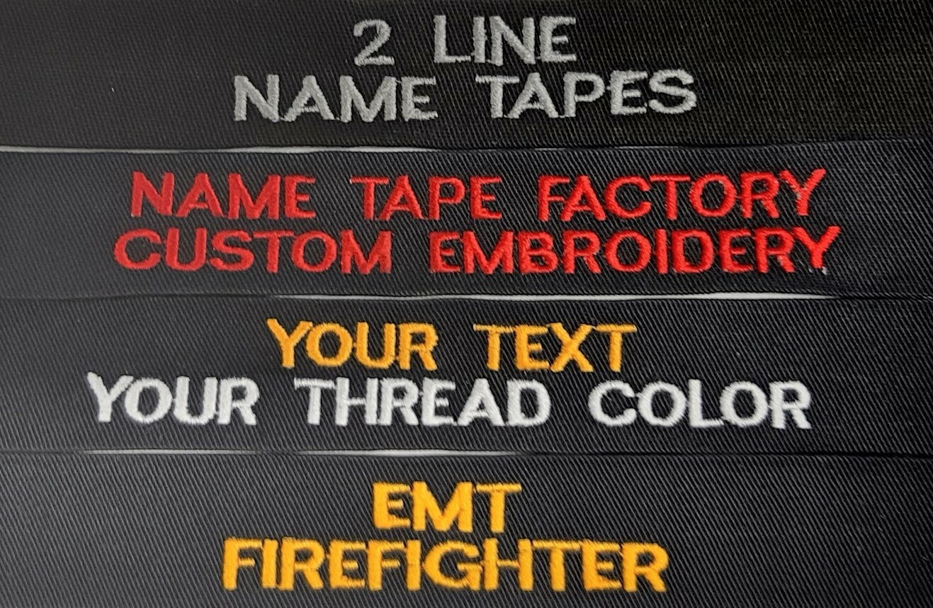 2 LINE NAME TAPES-MILITARY-LAW ENFORCEMENT WITH HOOK FASTENER SEWN ON ...