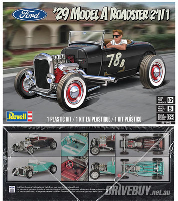 Revell 1929 Model A Ford Roadster 2'n'1 Model Kit 1/25.. hot rod rat ...