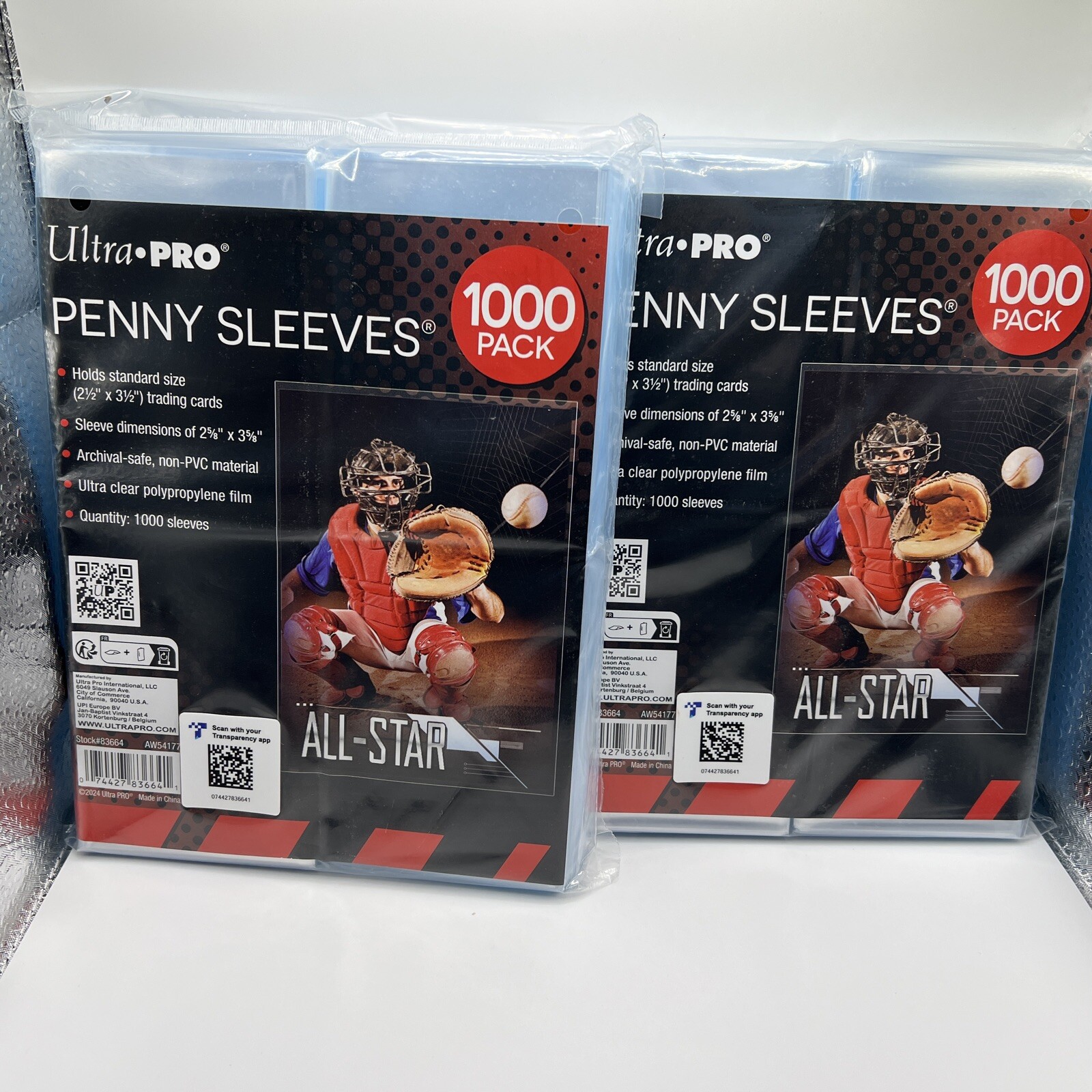 Ultra Pro Penny Card Soft Sleeves 2 packs of 1000 for Standard Cards ...