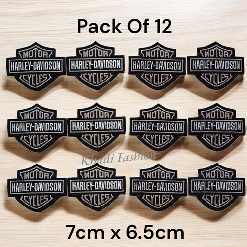 12 pcs Harley Davidson Motorcycle Biker Patches Gray, Iron On/Sew On ...