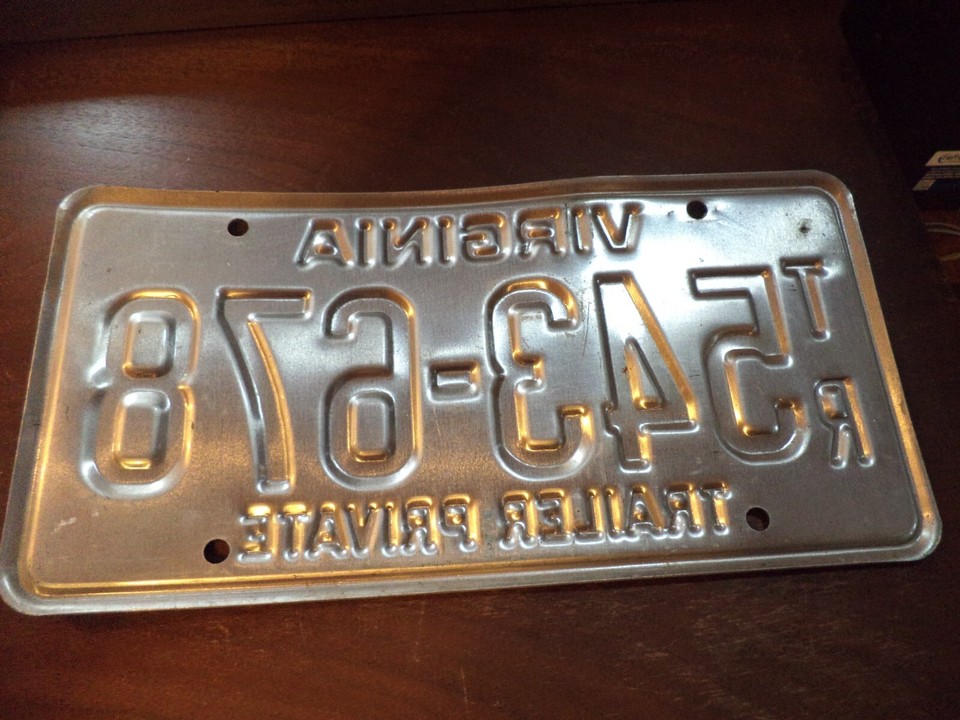 Virginia License Plate -Utility Trailer TR Code Truck Car Dodge GMC ...