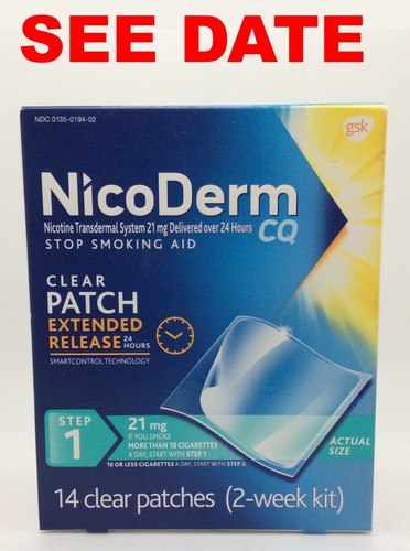 Nicoderm Cq Step 1 Nicotine Patches 14 Count Quit Smoking Aid 21 Mg | eBay