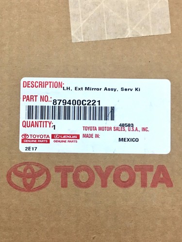 Genuine OEM Toyota 87940-0C221 Driver's Power Towing Mirror Assy 2007 ...