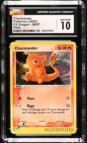 Pokémon TCG Charmander EX Dragon Holo 98/97 Secret Rare CGC 10 GEM MINT ...
