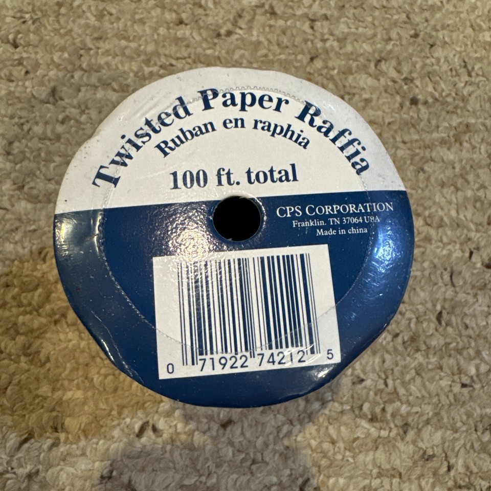5 Color Paper Raffia 100 Yards Ribbon Twisted at about 1/4" Brand New ...