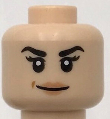 Lego New Light Nougat Minifigure Head Dual Sided Female Scowl w/ Scar ...