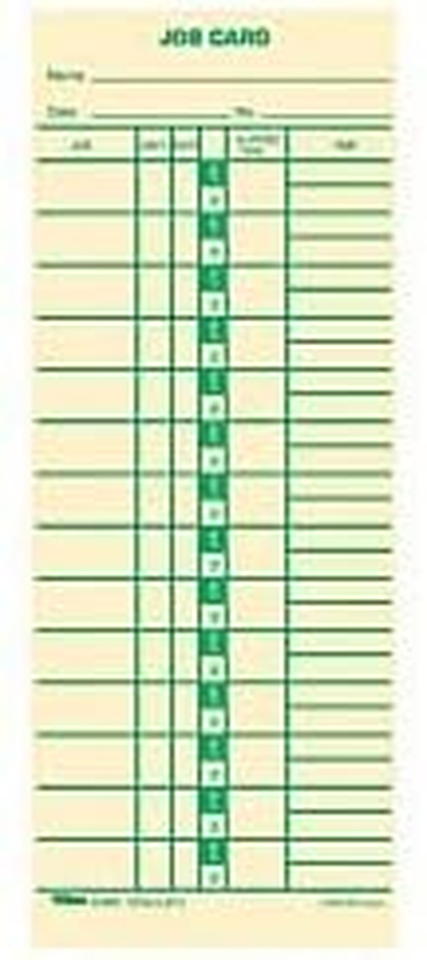 Job Cards (Replaces L-61, 15-8622), 1-Sided, 3-1/2" X 9", Manila, Green ...