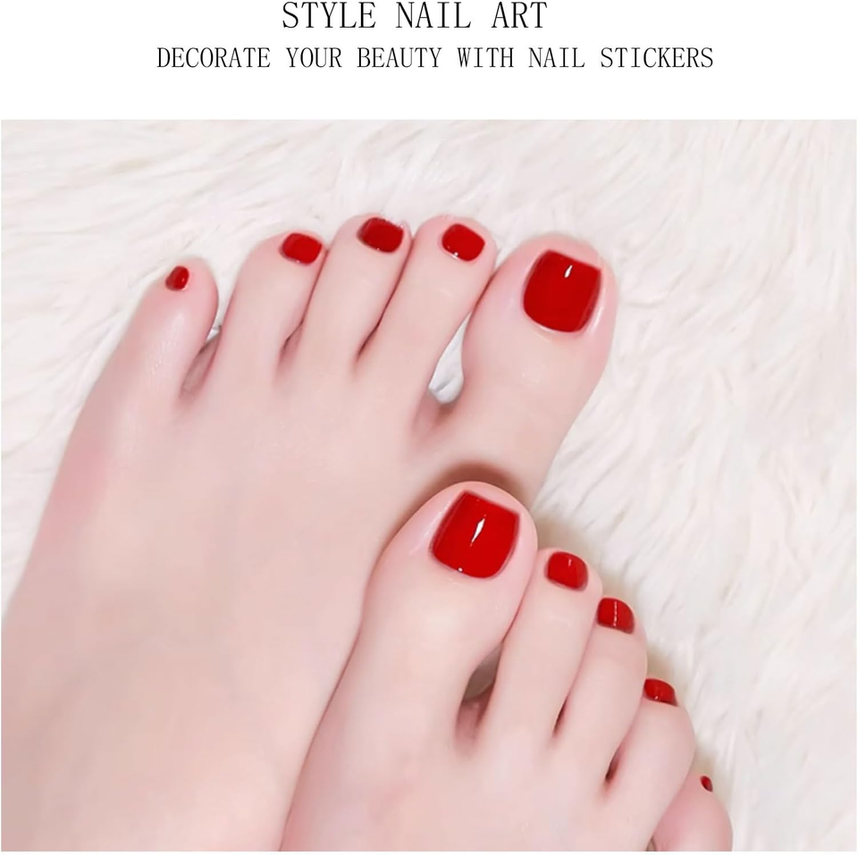 Unghie Piedi Gel Adesive UV Rosso Smalto Adesivo Unghie Piedi Gel Nail ...