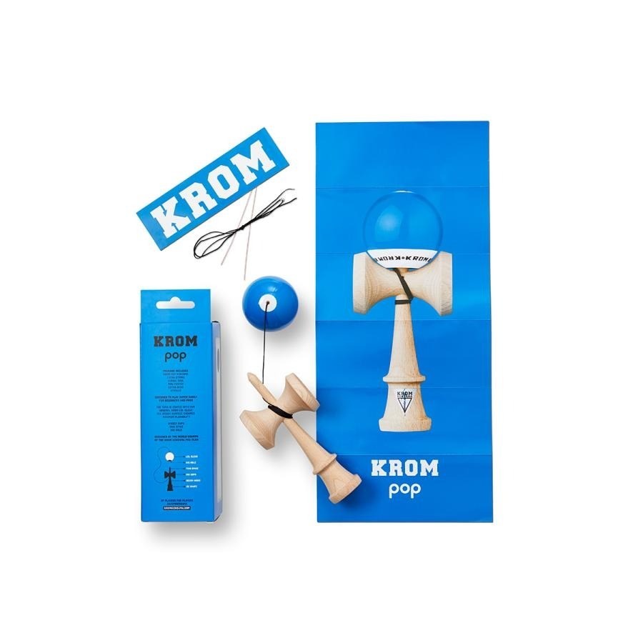 Kendama KROM POP Chrome Pop LOL Sticky Clear Dark Blue Beech Wood From ...