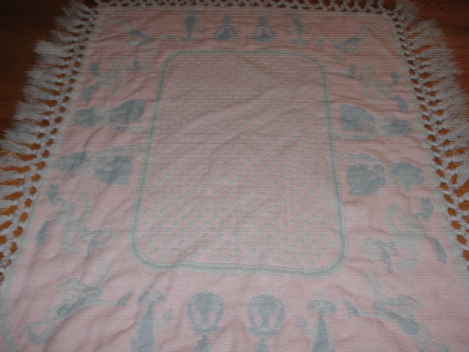 LOONEY TUNES Baby Blanket Pink Blue Fringe Tassel Stars Tweety Bugs ...