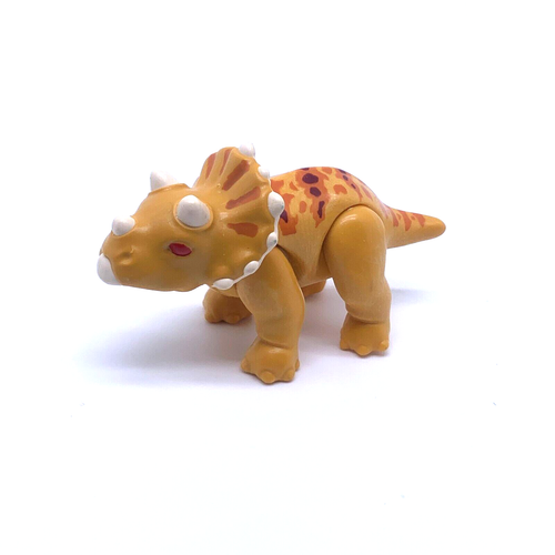 PLAYMOBIL * DINOSAURES * Dinosaure Petit Bébé Triceratops Orange Yeux ...