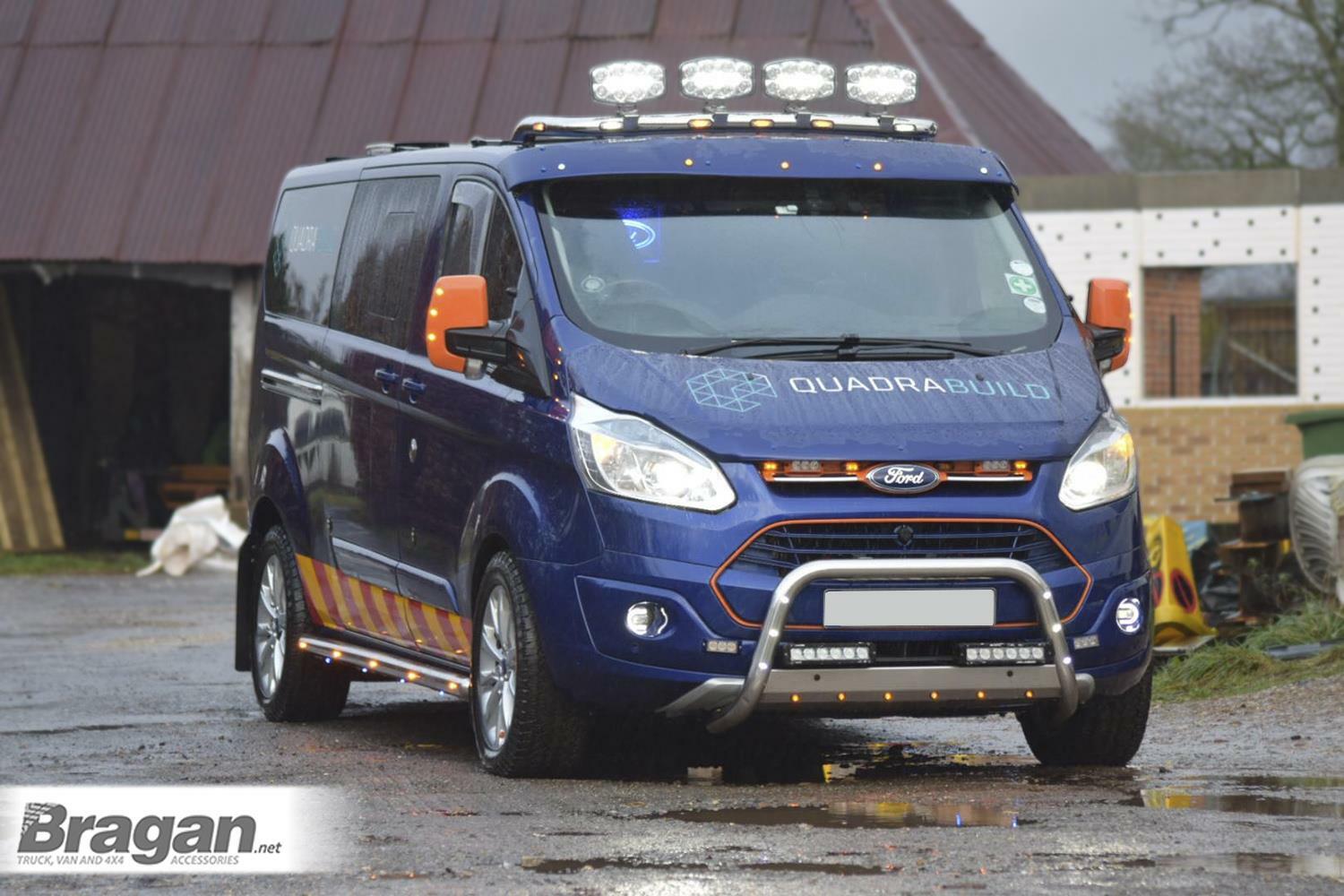 Roof Bar + Clamps + LEDs For Ford Transit Tourneo Custom 2013 - 2018 ...