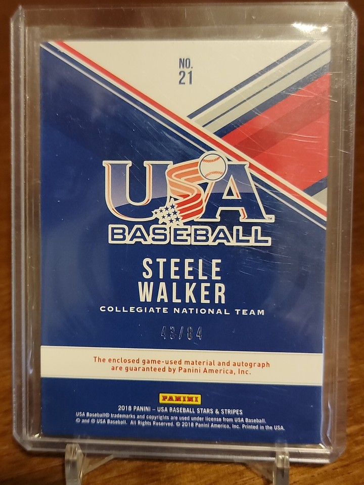 2018 USA Baseball Stars & Stripes Black Gold Jerseys /84 Steele Walker ...