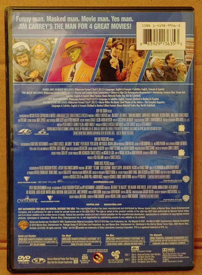4 Film Favorites: Jim Carrey Collection (DVD) 883929136353| eBay